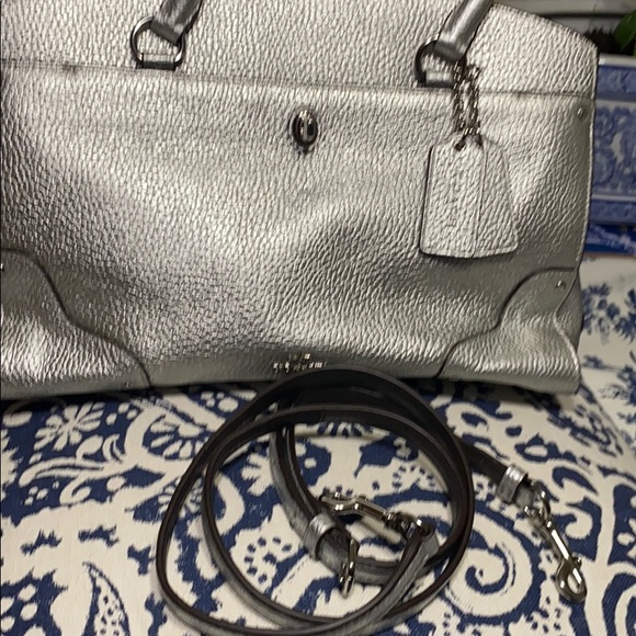 Bags | Authentic Silver Coach Bag | Poshmark